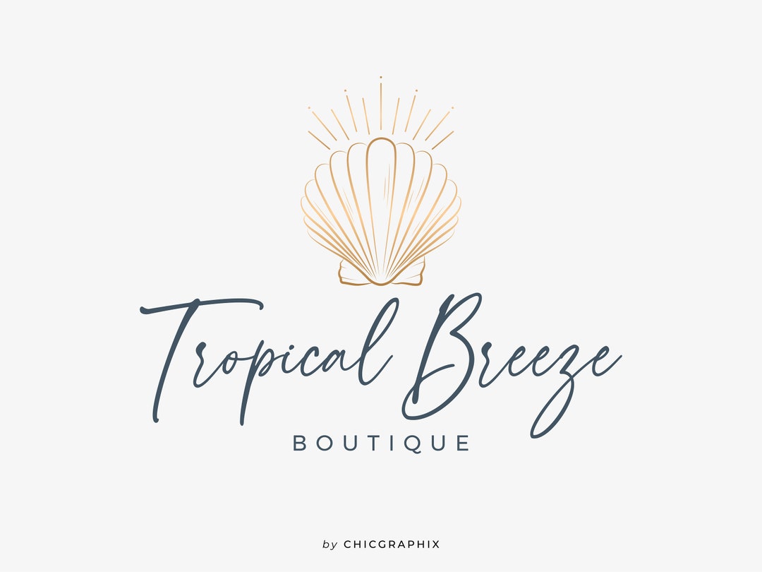 Seashell Logo, Boho Logo, Coastal Logo, Logo Design, Nautical Logo ...