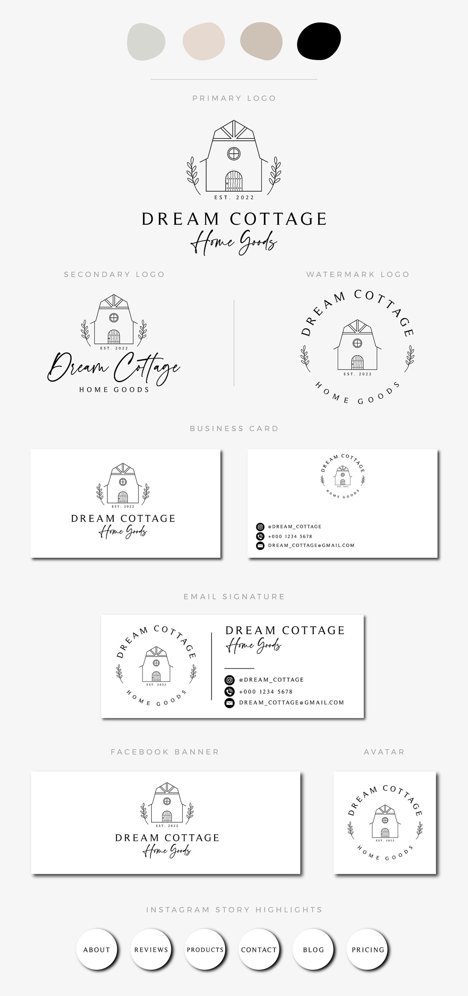 Farmhouse Logo Cottage House Logo Barn Logo House Logo - Etsy