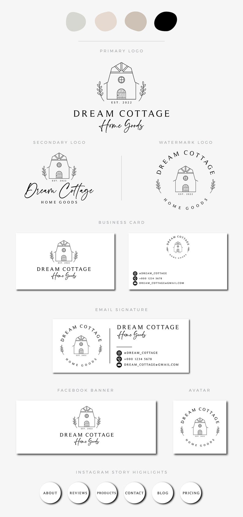 Farmhouse Logo Cottage House Logo Barn Logo House Logo - Etsy