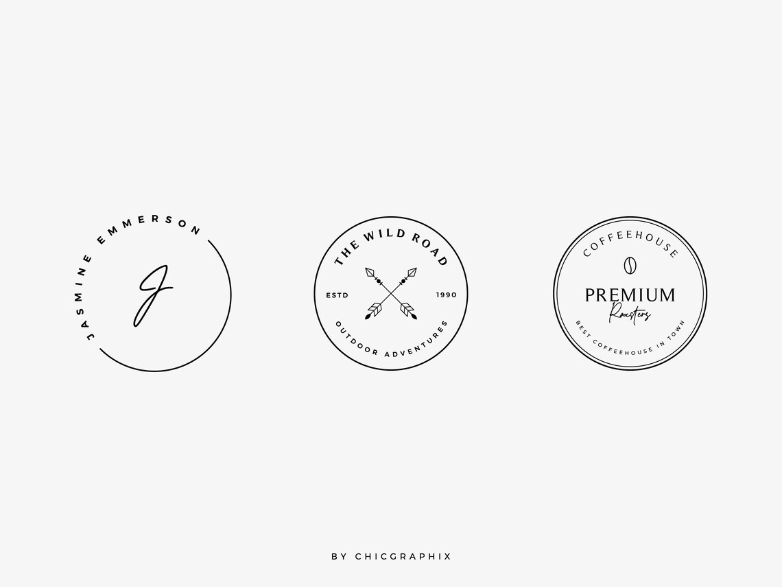 Round Stamp Logo Design DIY Logo Badge Logo Stamp Logo - Etsy