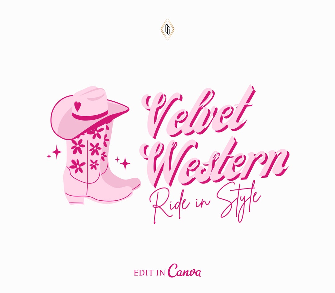 Western Cowgirl Editable Canva Logo Template DIY Logo Boho - Etsy