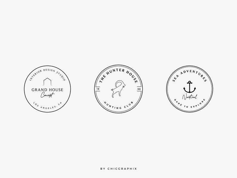 Round Stamp Logo Design DIY Logo Badge Logo Stamp Logo - Etsy