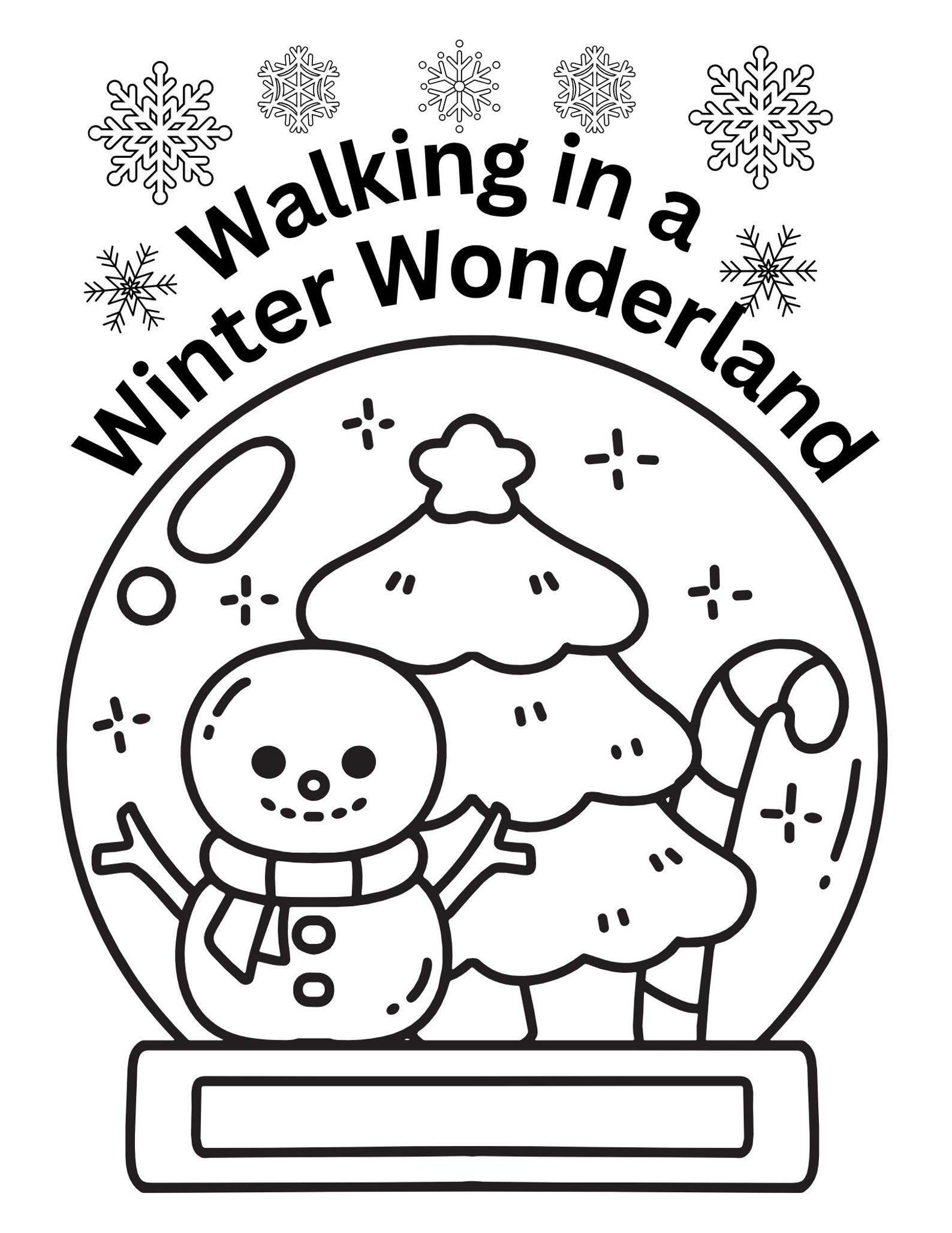 Walking in a Winter Wonderland Digital Coloring Book - Etsy