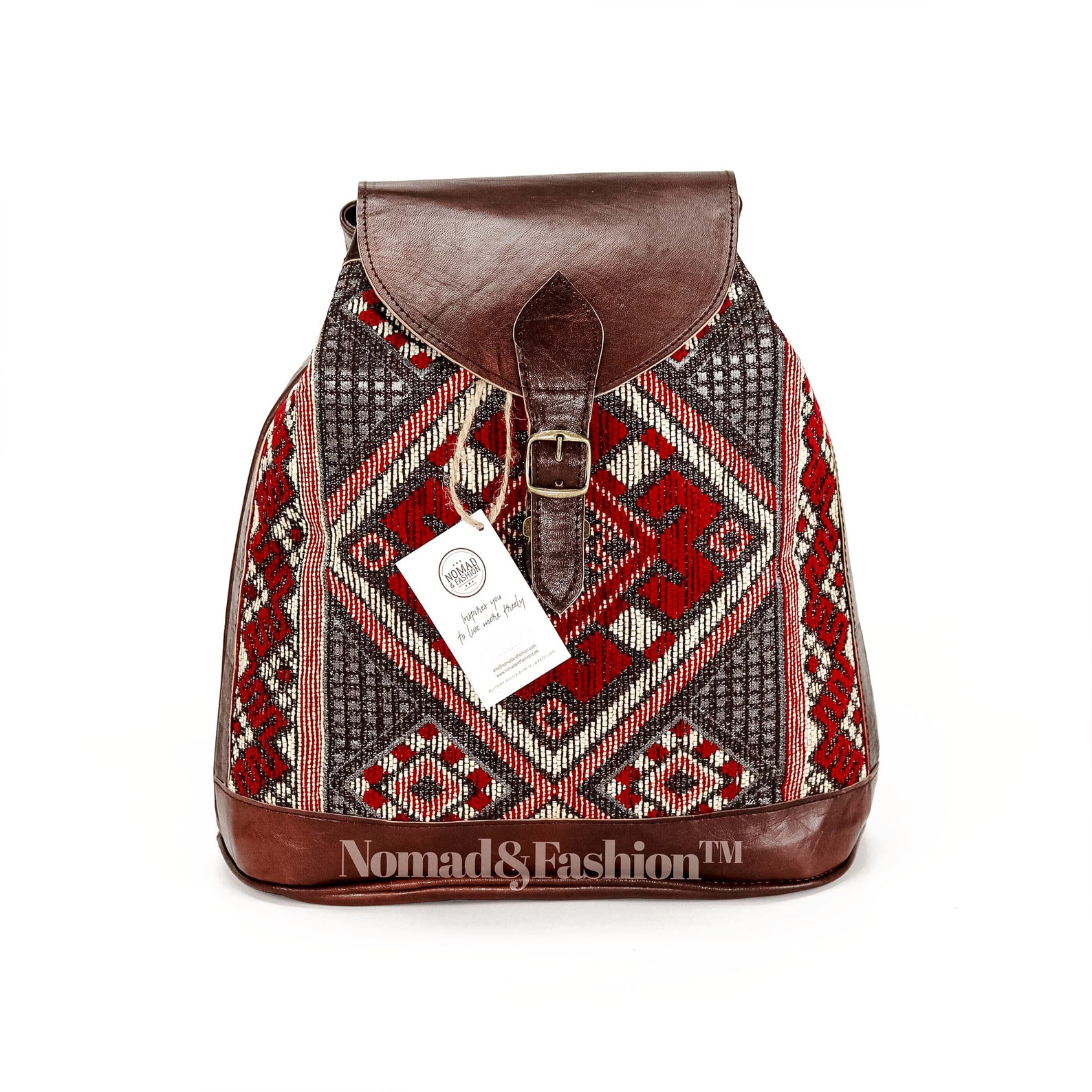 Leather Kilim Backpack Vintage Design Moroccan Carpet Bag | Etsy