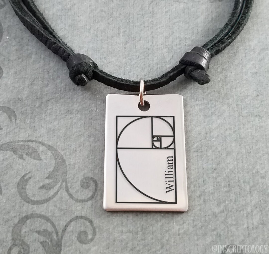 Golden Spiral Necklace Golden Ratio Necklace Men's Jewelry Name ...