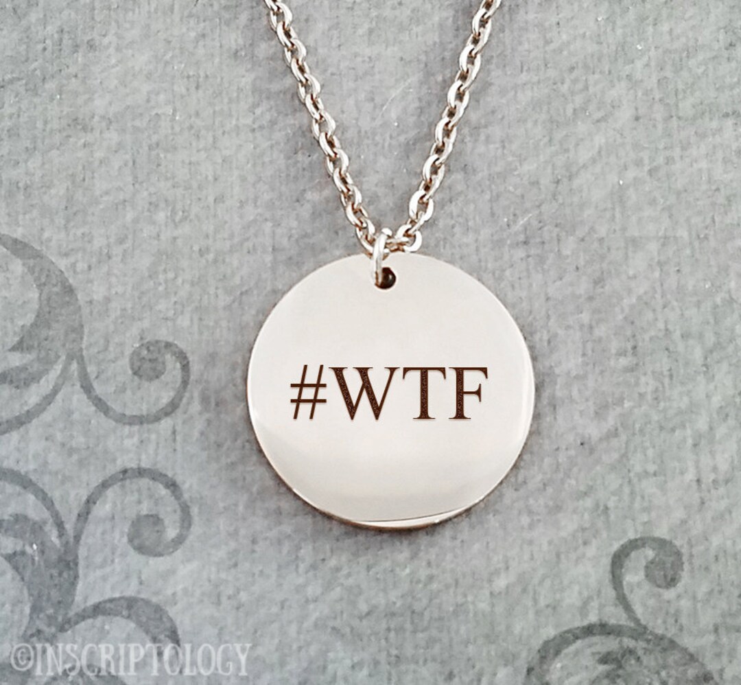 WTF Necklace Hashtag Necklace #wtf Necklace Charm Necklace STAINLESS ...