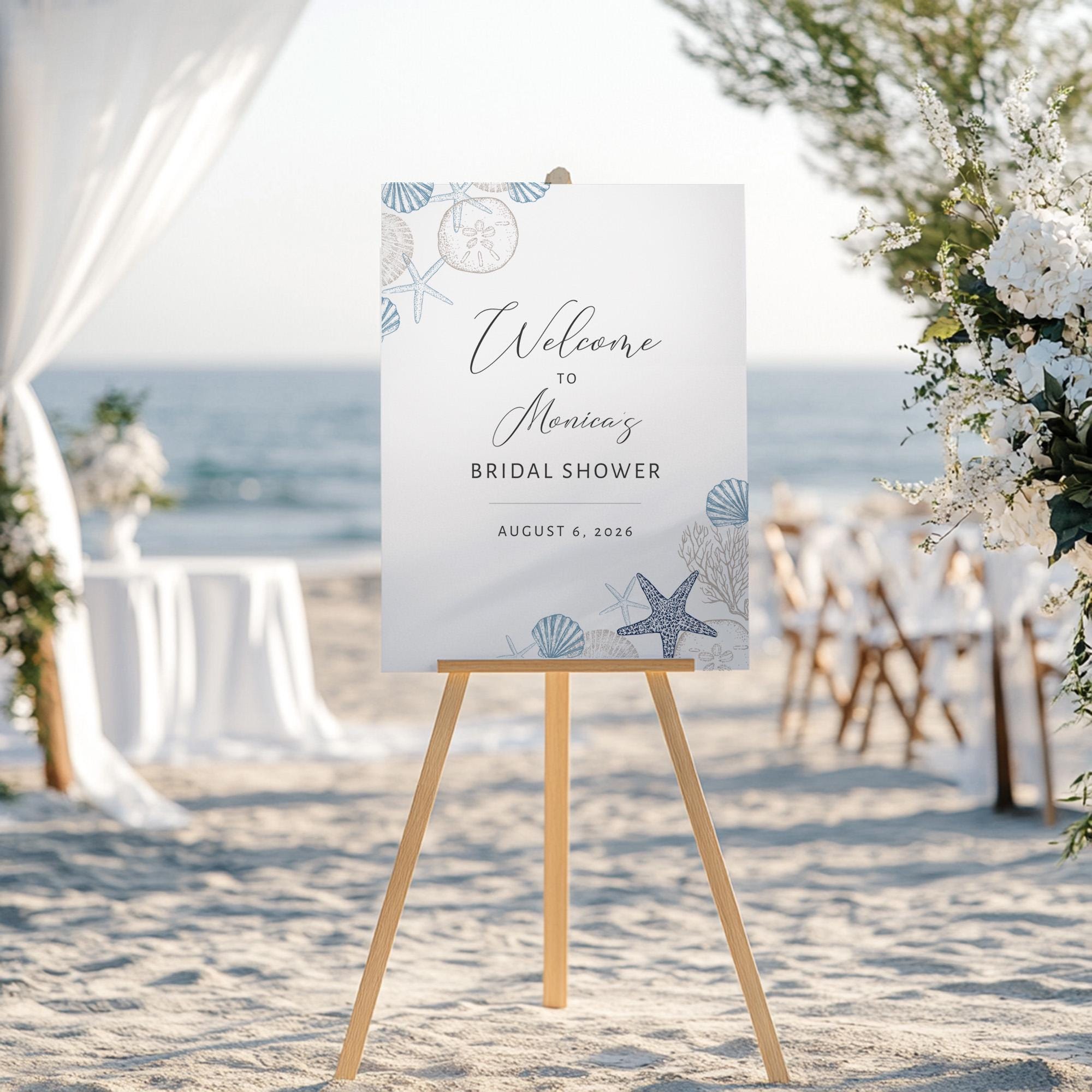 Beach Wedding Welcome Sign, Beach Sign, Beach Theme, Nautical Wedding ...