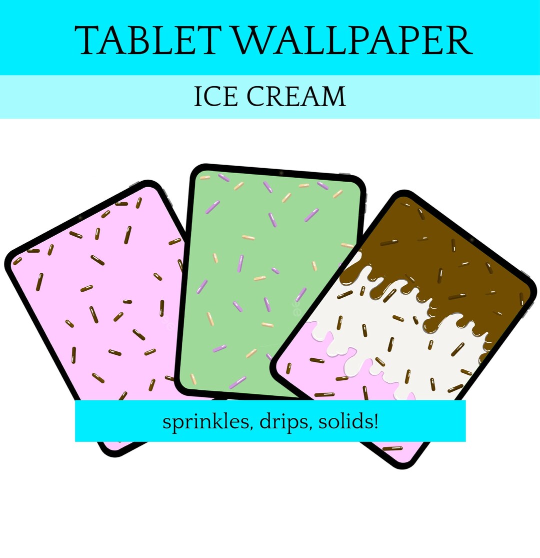 Ice Cream & Sprinkles Tablet Wallpaper Pack | iPad Backgrounds - Etsy