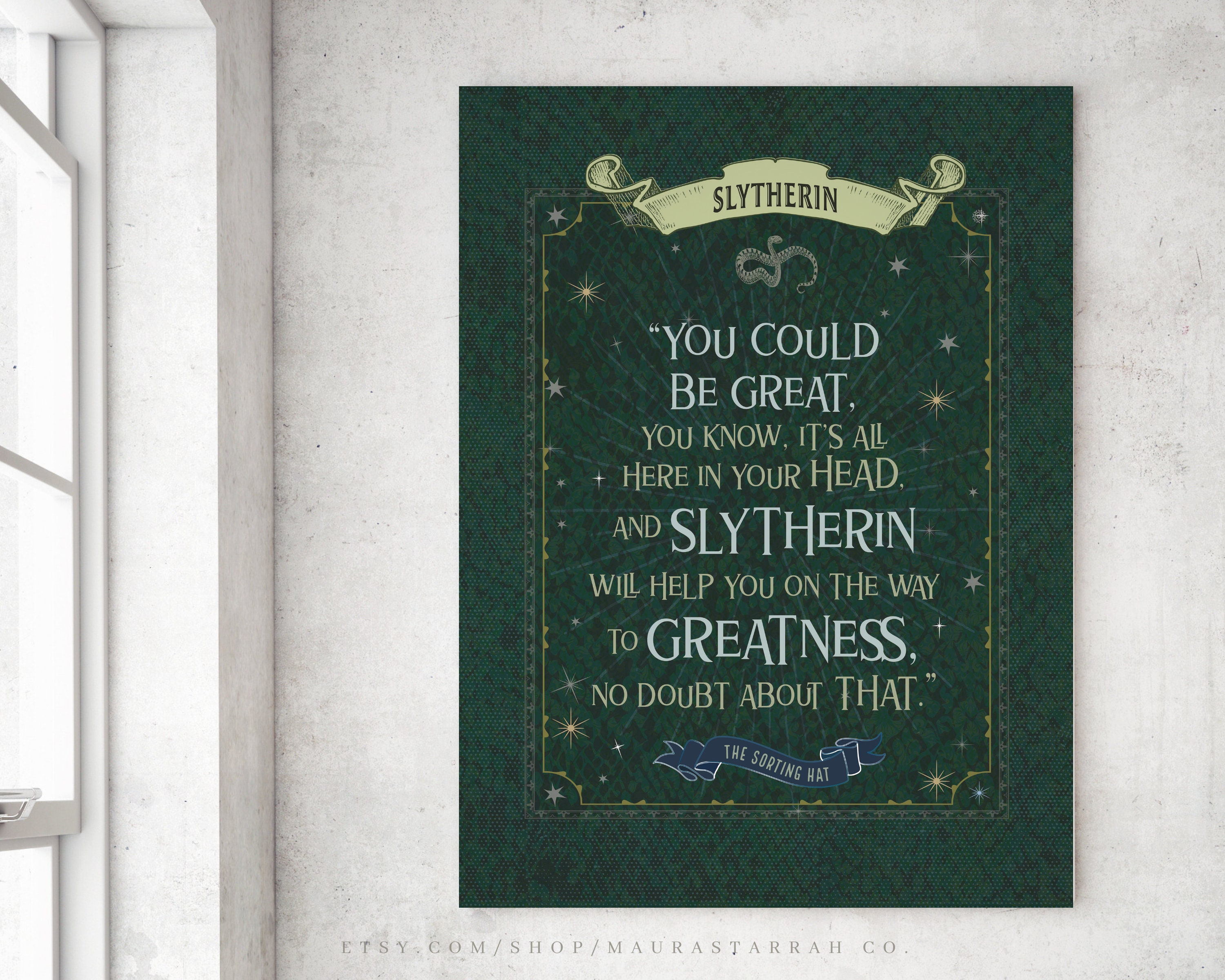SLYTHERIN Printable: Sorting Hat quote You could be great | Etsy