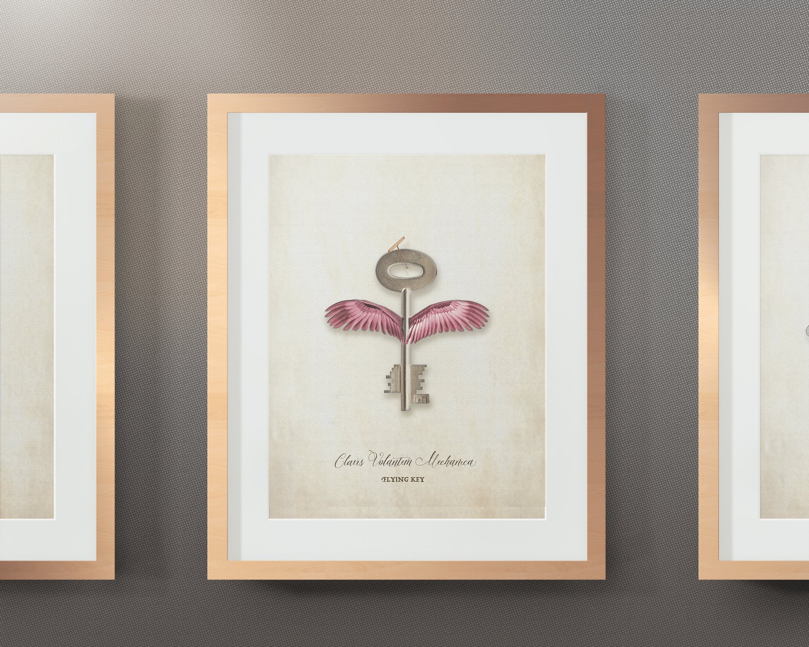 Flying Keys *printable* Set of 6 Magical Wizard Wall Art | Winged Keys ...