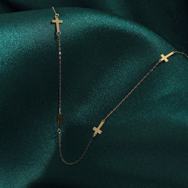 Gold Cross Necklace - Etsy