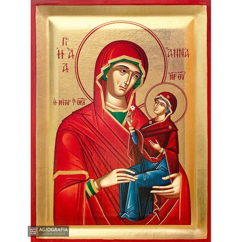 Greek Icon St Anne - Etsy UK