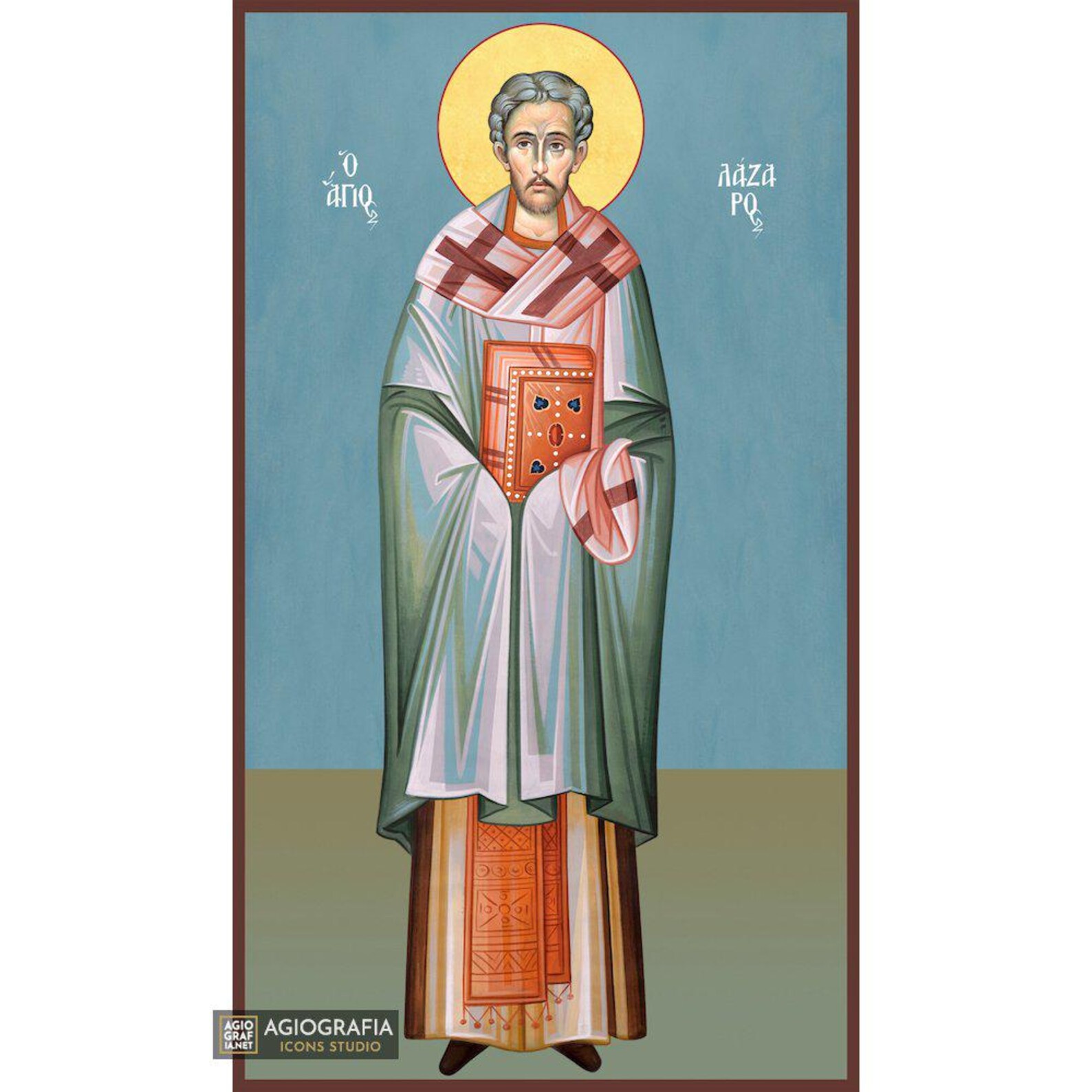 Saint Lazarus - Museum Print Technique With Blue Background in Case ...