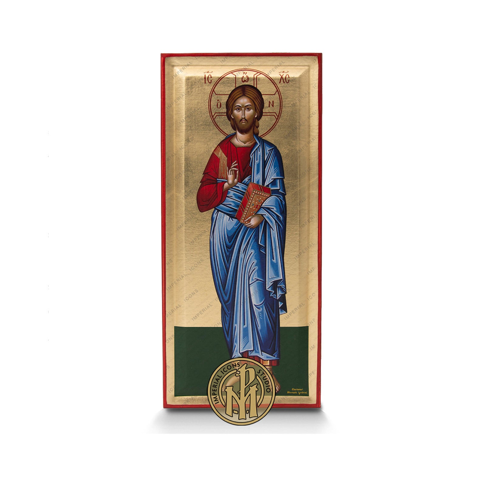 Jesus Christ Orthodox Icon Handmade Raised Borders & Gold | Etsy