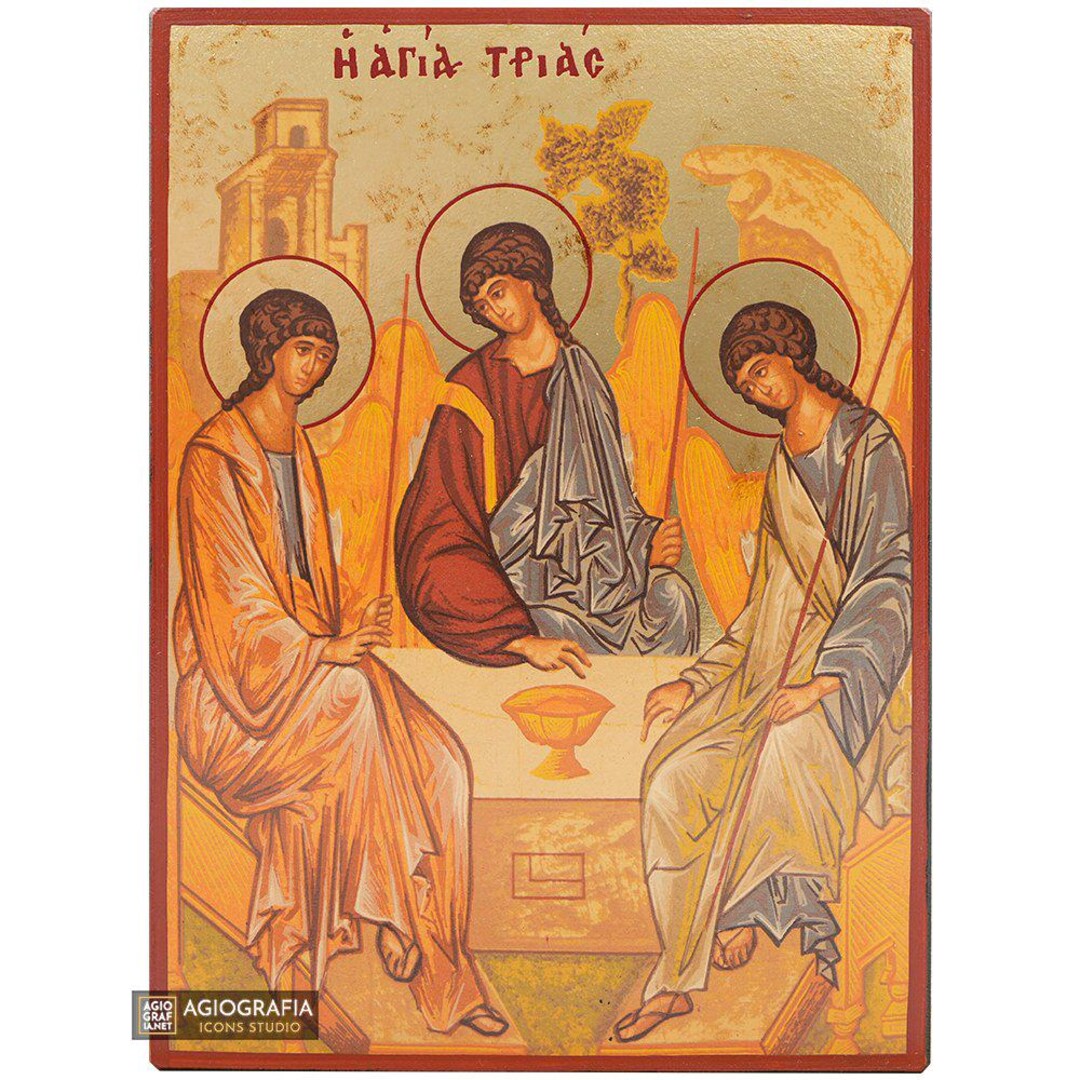 Holy Trinity and the Hospitality of Abraham - Gold Leaf Background ...