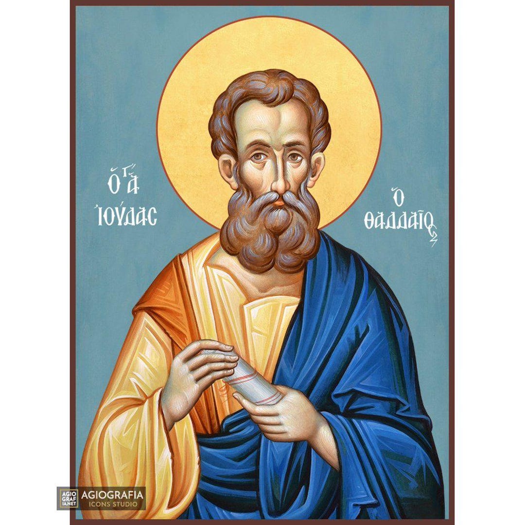Saint Apostle Judas Thaddeus - Gold Leaf Background Christian Orthodox ...