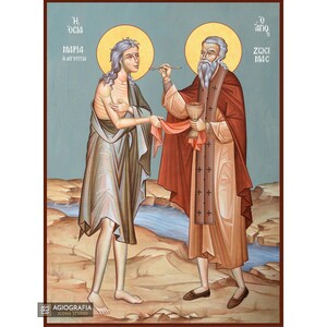 Saint Mary From Egypt & Saint Zosimas - Museum Print Technique With ...