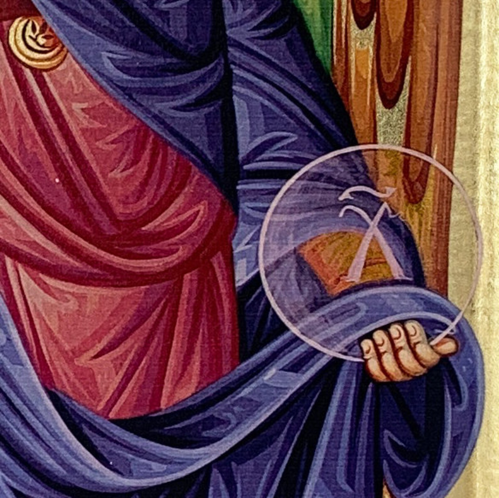 Archangel Gabriel Icon Handmade with gold leaves Mounting | Etsy