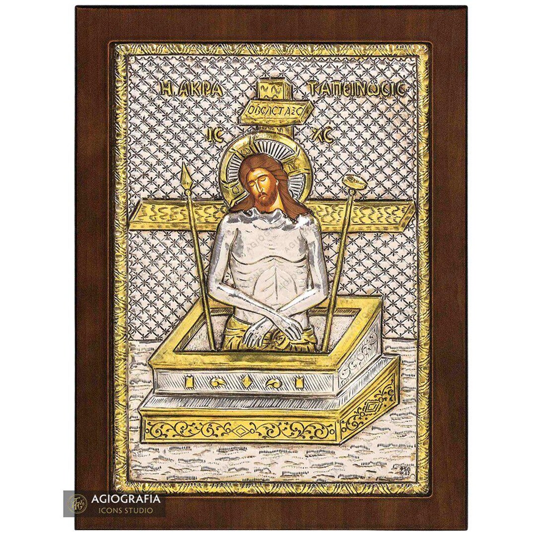Jesus Christ Extreme Humility Orthodox Silver Plated Icon on Wood ...