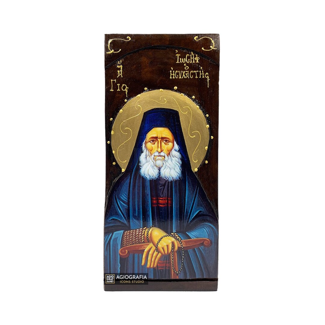 St Joseph the Hesychast Wood Curved Orthodox Icon Handcrafted - Etsy