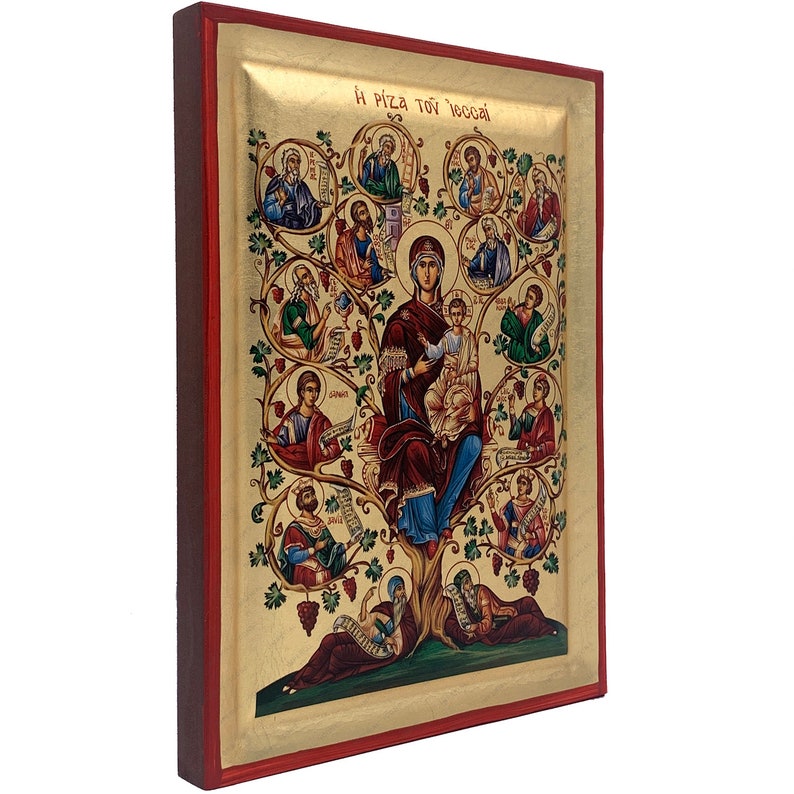 Tree of Jesse Orthodox Icon Handmade Recessed Panel & Gold - Etsy