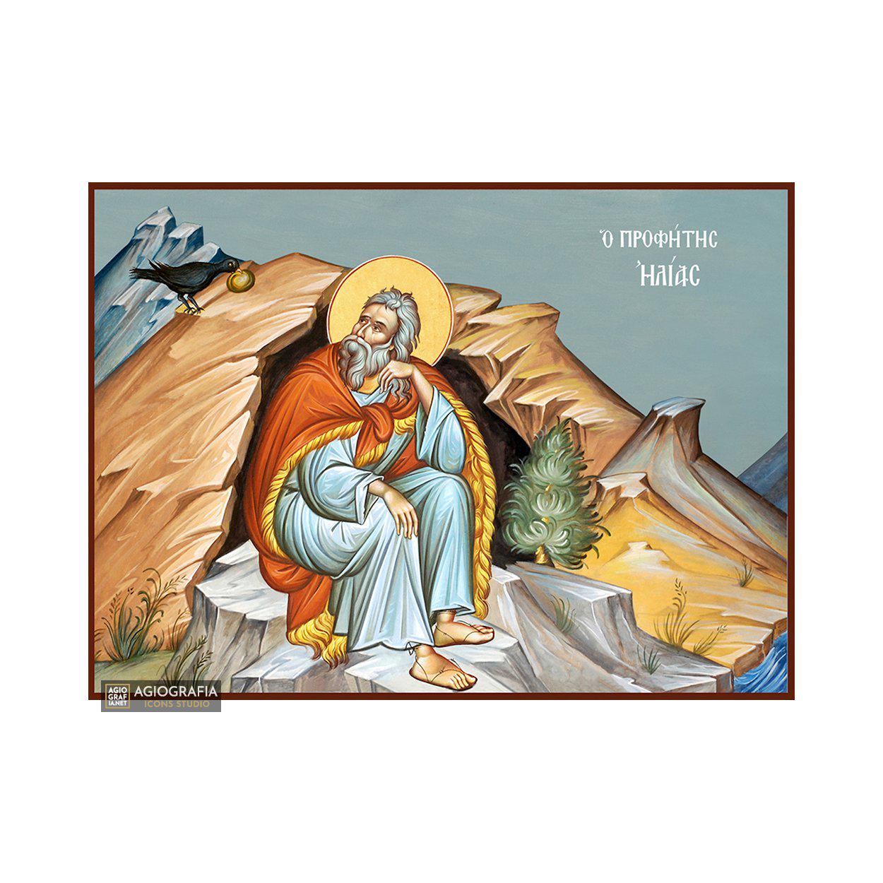 Prophet Elijah - Museum Print Technique With Blue Background in Case ...