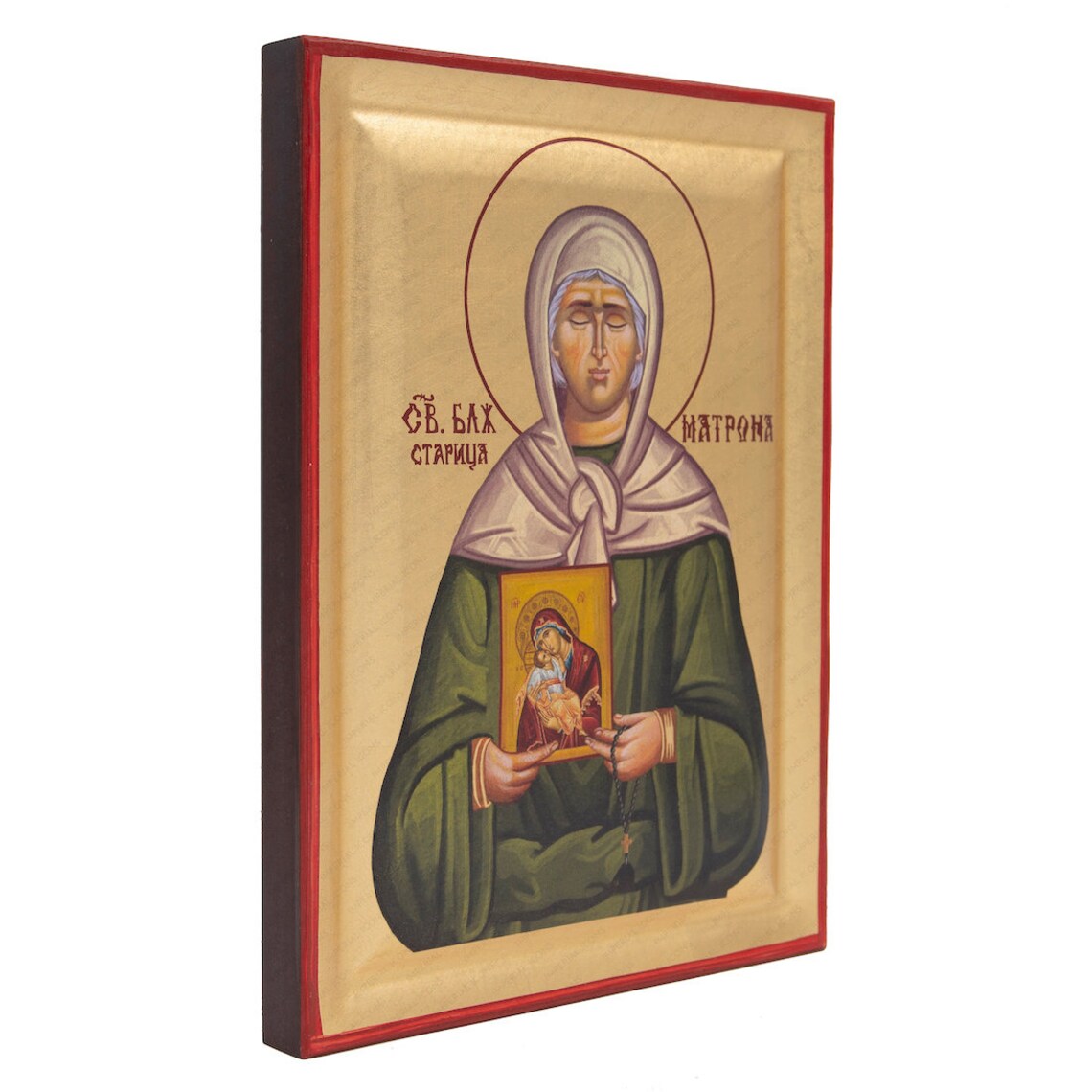 Saint Matrona Orthodox Icon Handmade Recessed Panel & Gold | Etsy