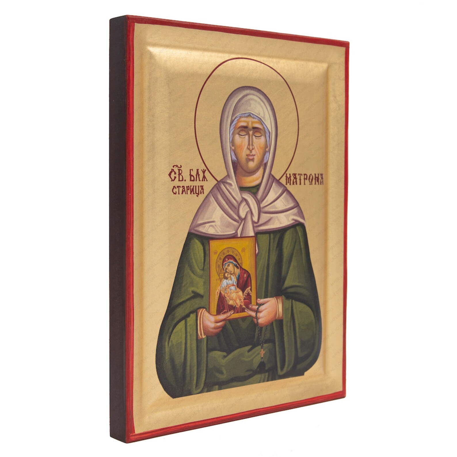 Saint Matrona Orthodox Icon Handmade Recessed Panel & Gold | Etsy
