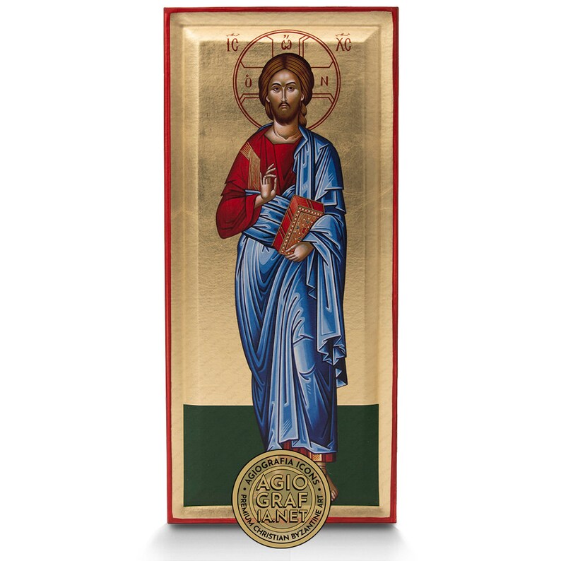 Jesus Christ Orthodox Icon Handmade Raised Borders & Gold - Etsy