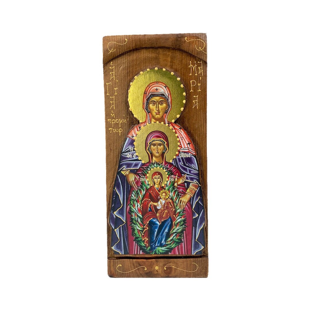 Virgin Mary St Anna St Maria Wood Curved Byzantine - Etsy