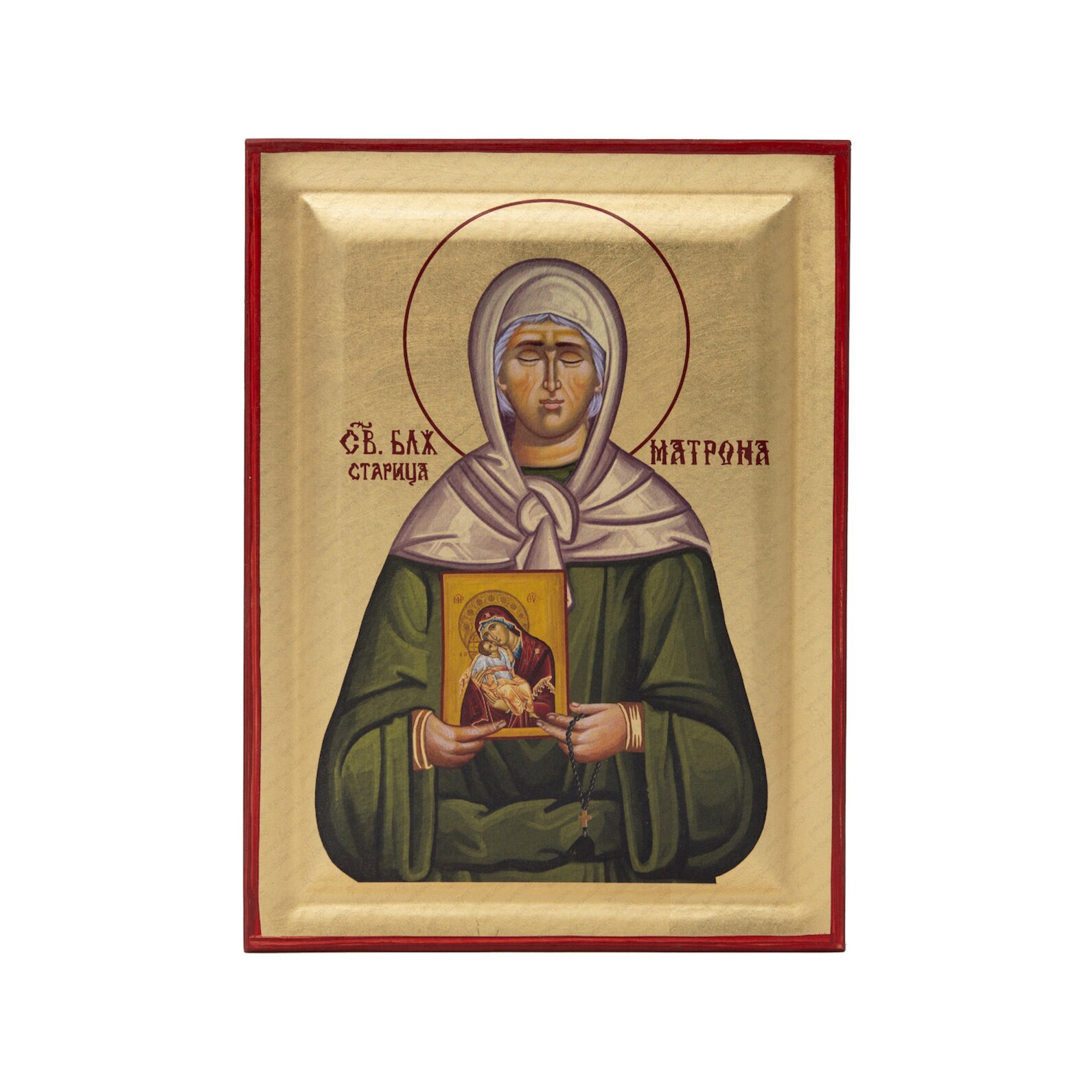 Saint Matrona Orthodox Icon Handmade Recessed Panel & Gold | Etsy