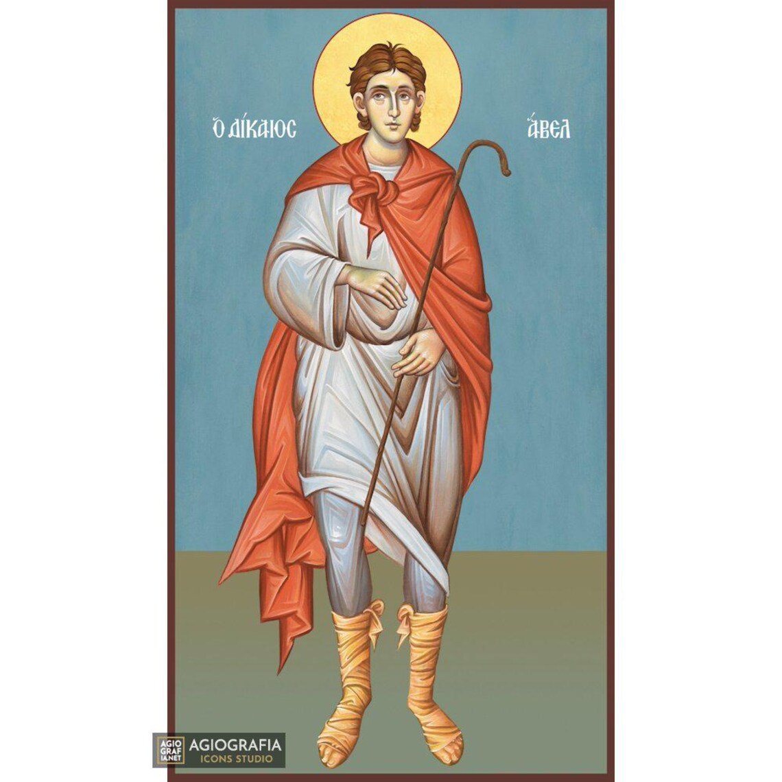 Rightful Abel Christian Orthodox Icon on Wood With Blue Background - Etsy