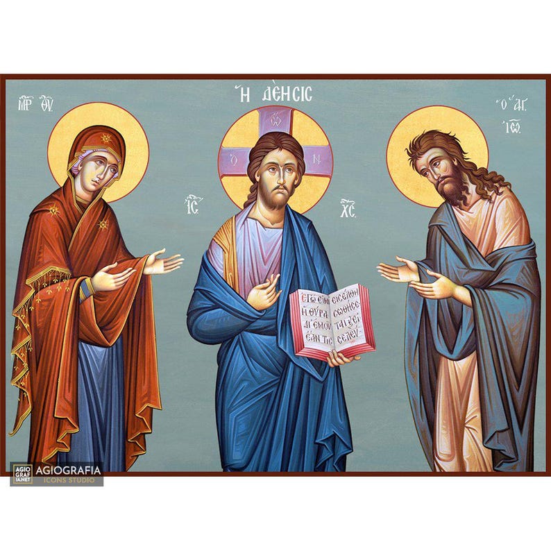 Deesis Jesus Christ - Virgin Mary - St John - Museum Print Technique ...