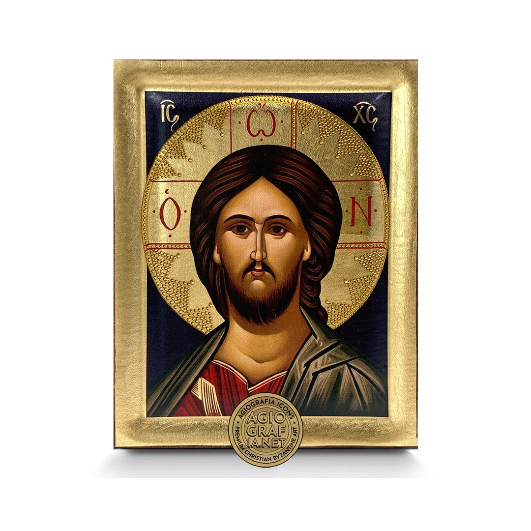 Jesus Christ Orthodox Icon Handmade Recessed Panel & Gold - Etsy