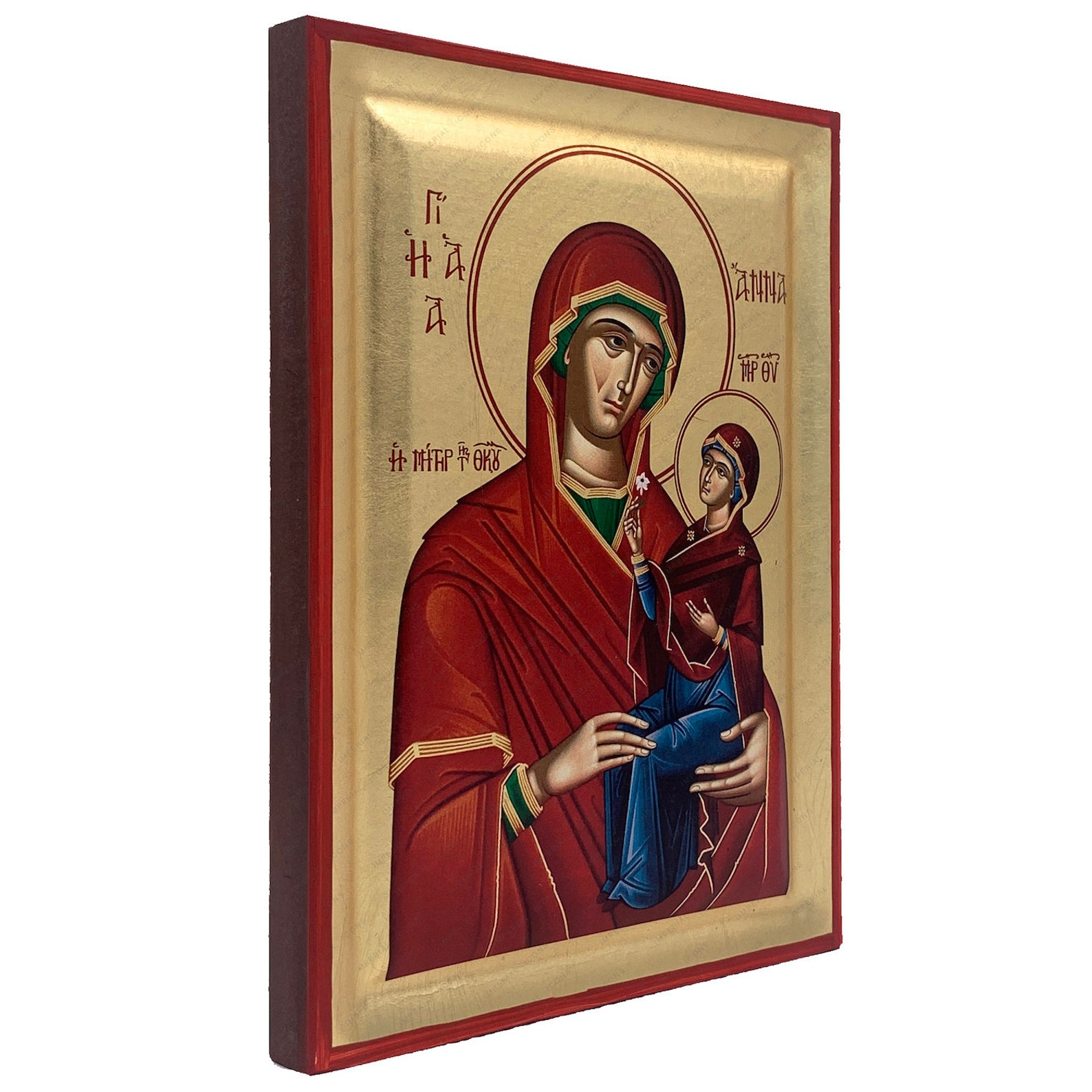 Saint Anne with Virgin Mary Icon Handmade Recessed Panel & | Etsy