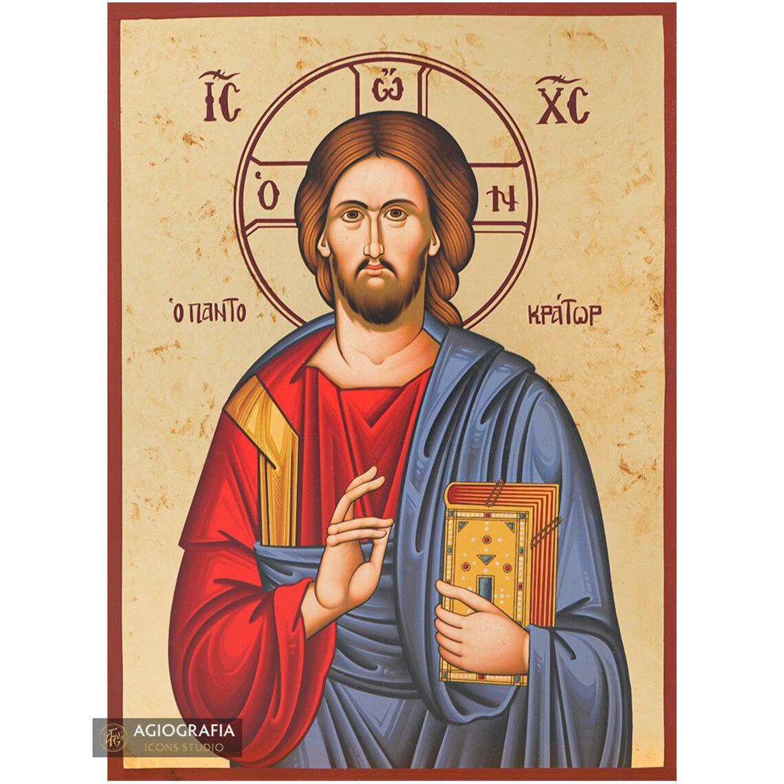 Jesus Christ the Almighty (pantokrator) - Gold Leaf Background ...