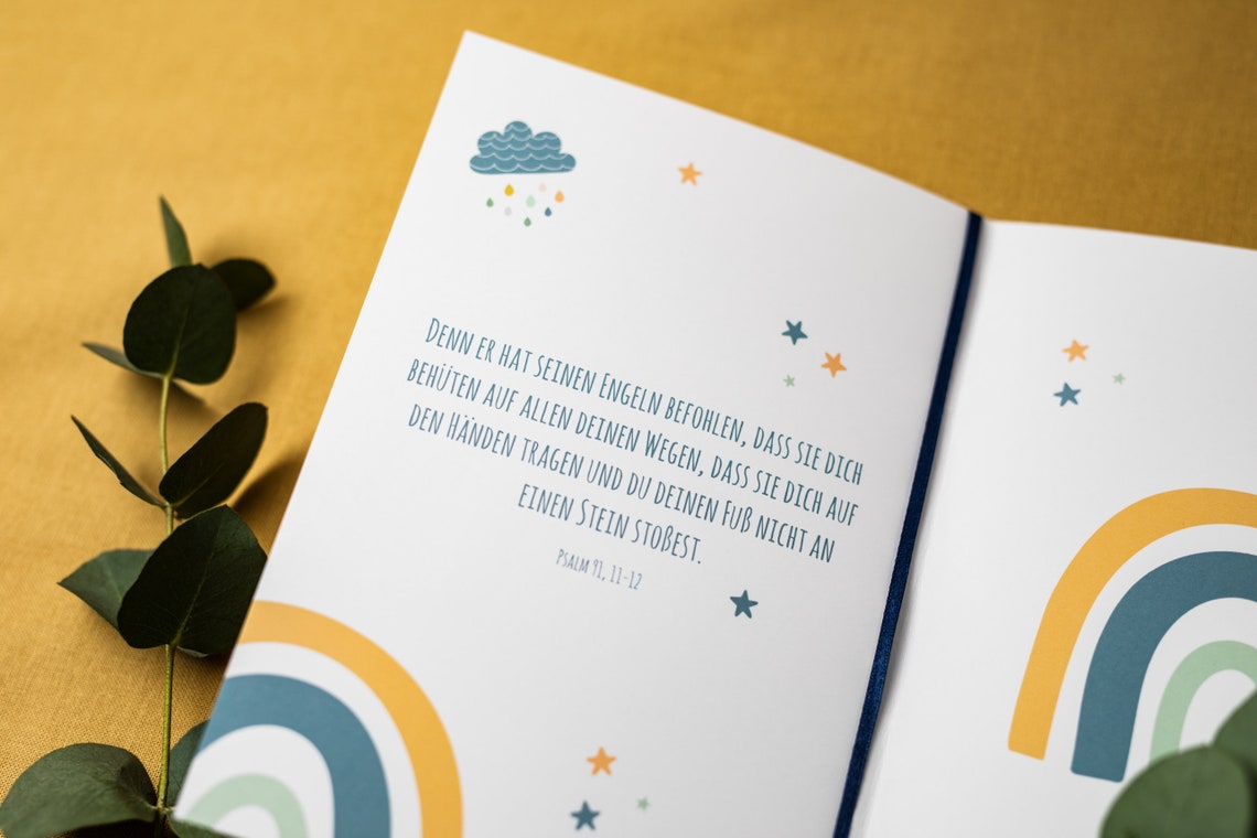 DIGITAL Kirchenheft Taufe Taufheft Umschlag Regenbogen | Etsy Österreich