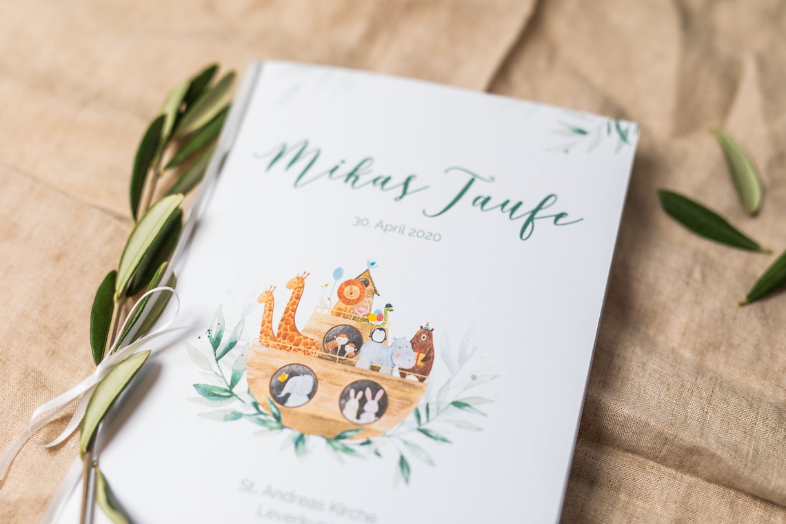 DIGITAL Kirchenheft Taufe Taufheft Umschlag Arche Noah | Etsy