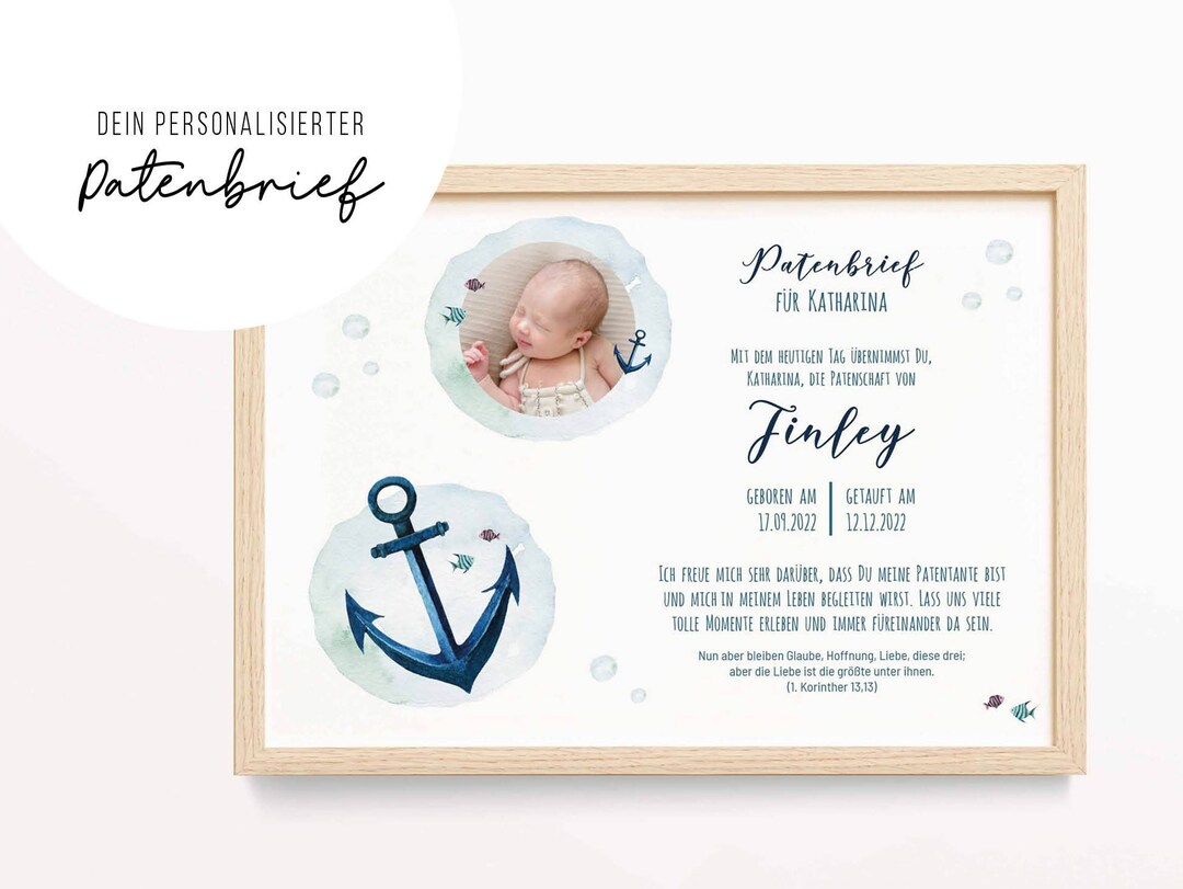 Godparent Letter Baptism Photo Anchor Blue Godparent Picture Baptism ...
