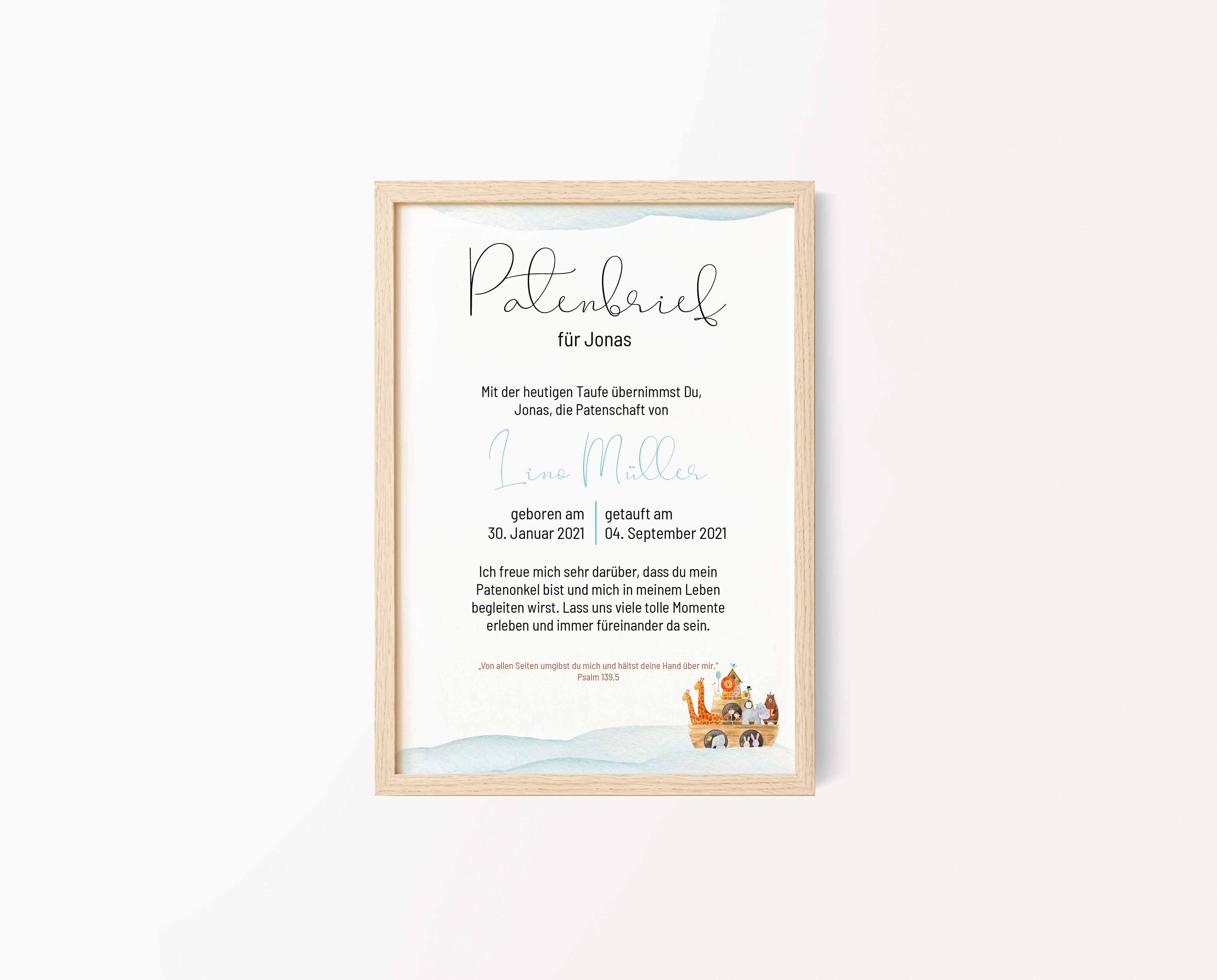 Personalized Godparent Letter With Photo • Godparent Letter for Baptism ...