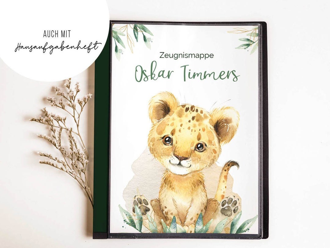 Certificate Folder Lion Lion Cub School Personalized Boy Girl School ...