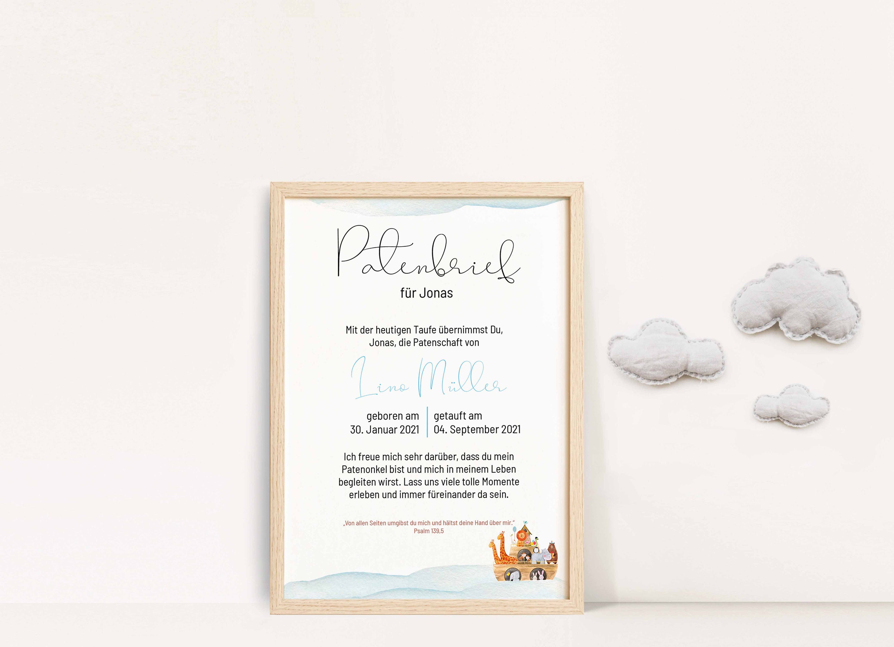 Personalized Godparent Letter With Photo • Godparent Letter for Baptism ...