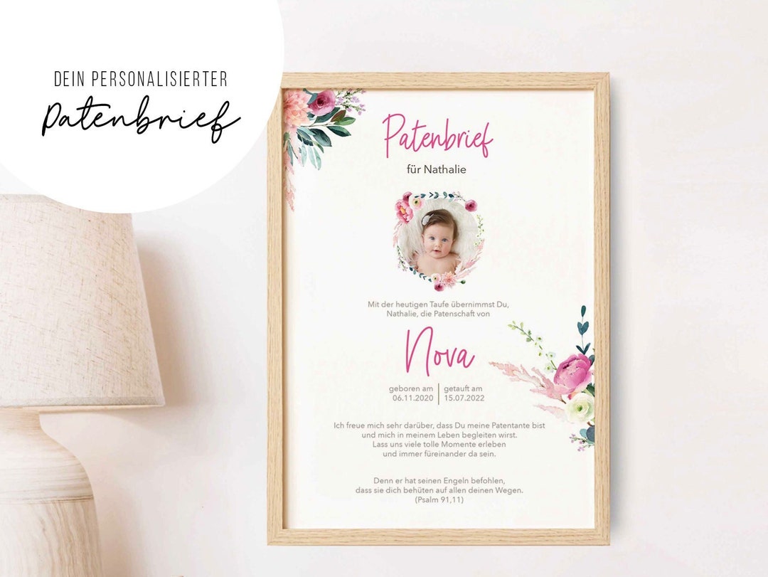 Godparent Letter Personalized Photo • Godparent Letter Baptism Welcome ...