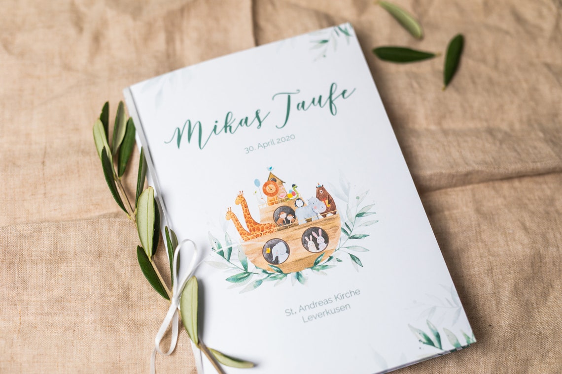 DIGITAL Kirchenheft Taufe Taufheft Umschlag Arche Noah | Etsy