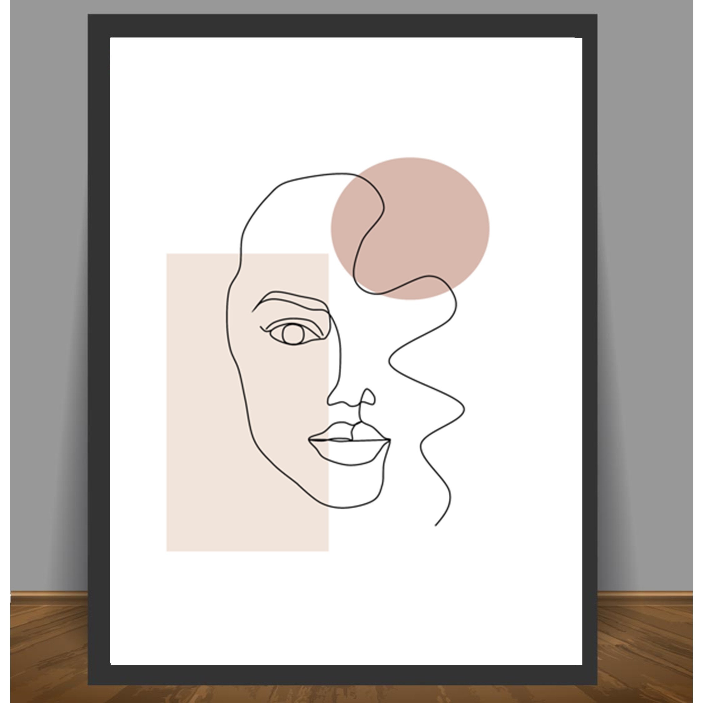 Abstract One Line Woman Face Art Print Minimalist Female Line - Etsy