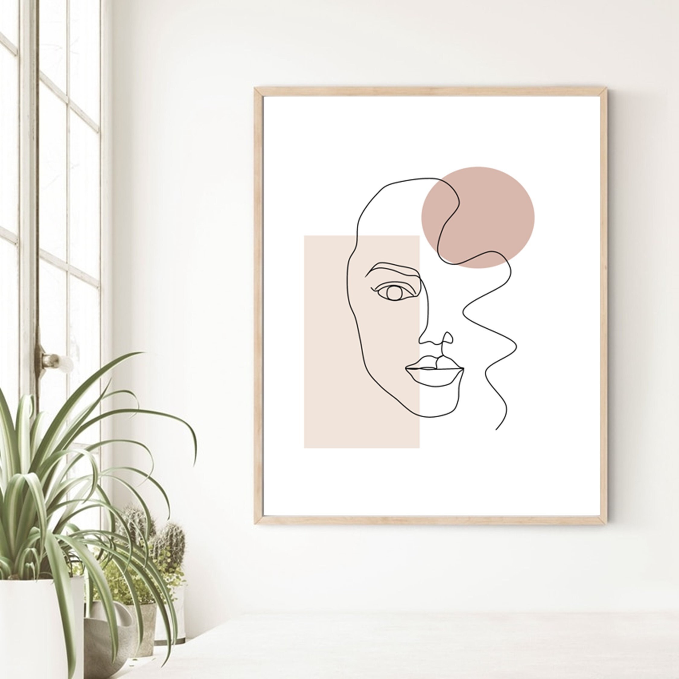Abstract One Line Woman Face Art Print Minimalist Female Line - Etsy