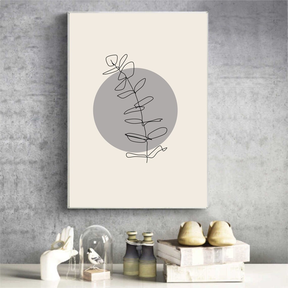 Botanical Line Art Printable Poster Abstract Plant Print - Etsy