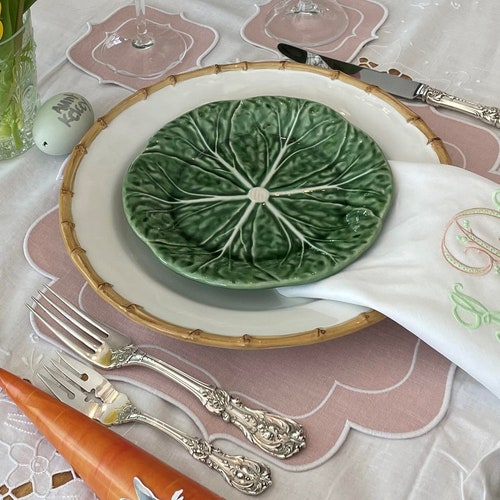 Watercolor Splash White Linen Table Mats With Colorful Trim - Etsy