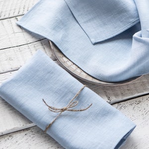 Small Cloth Napkins Bulk, Blue Linen Napkins, Linen Napkins, Linen ...