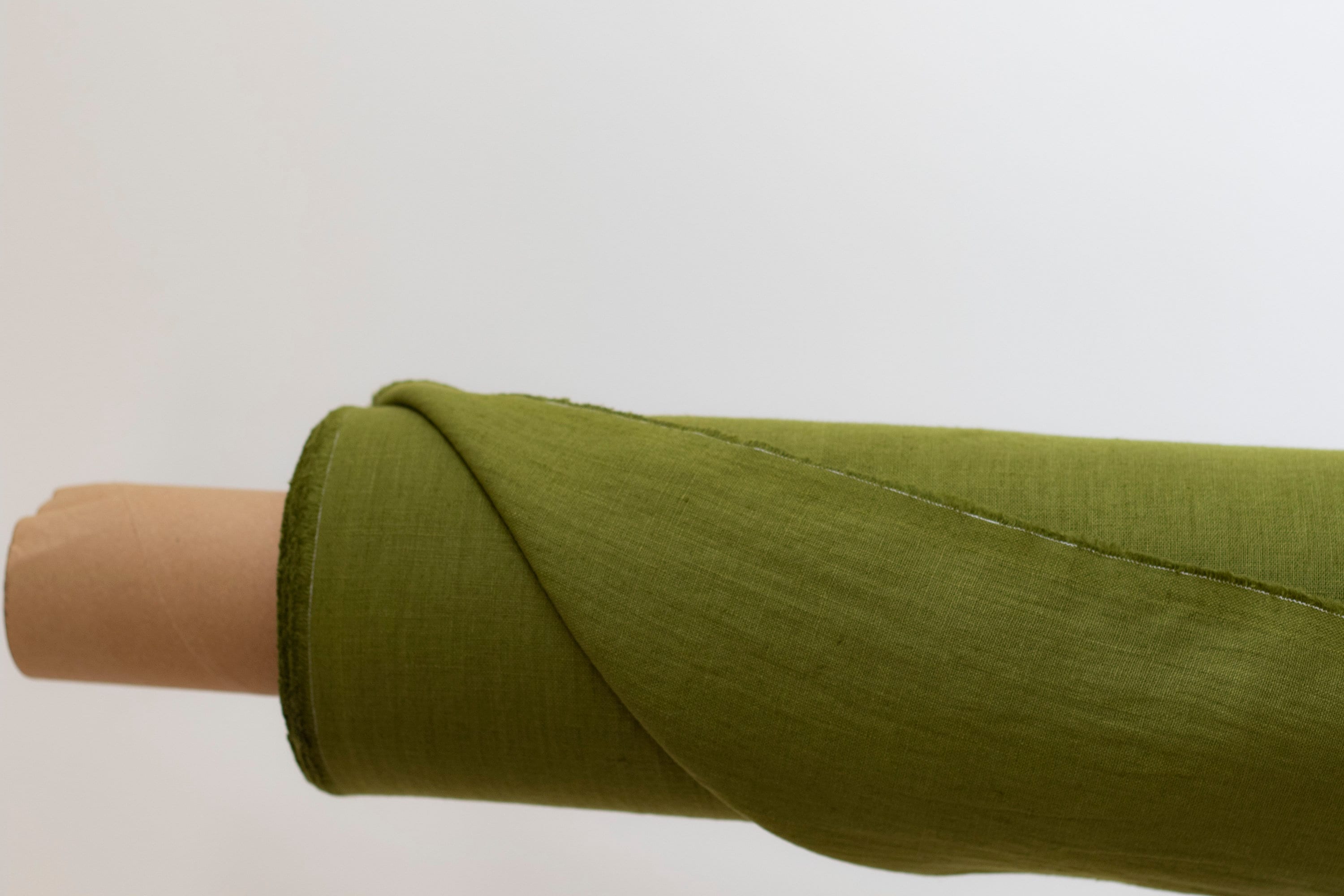 Green Linen Fabric by the Yard Pure 100% Linen Washed Linen | Etsy